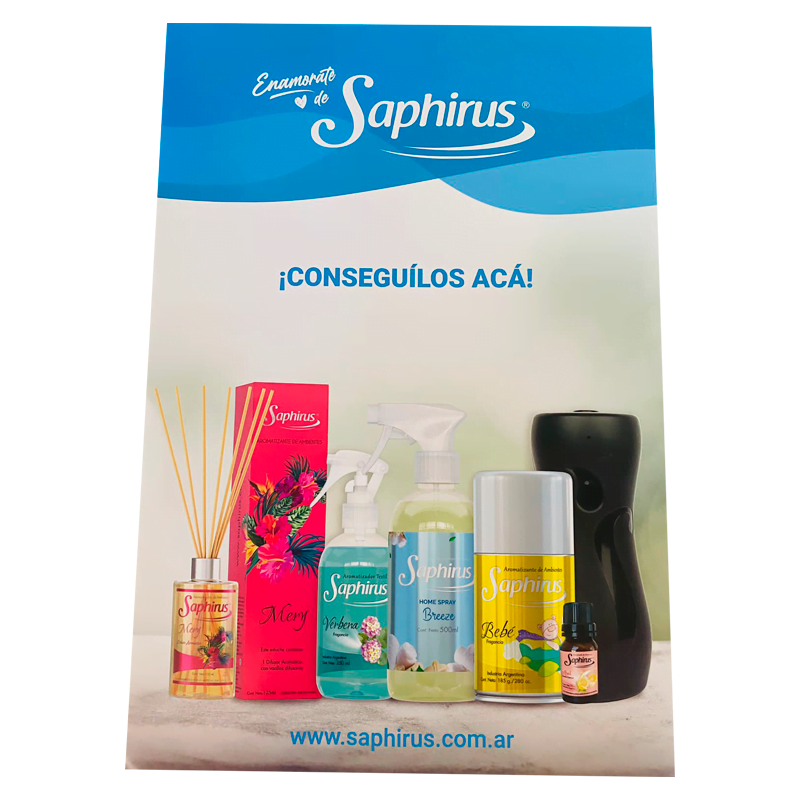 AFICHE SAPHIRUS FAMILIA DE PRODUCTOS SAPHIRUS - Aromatessen Saphirus