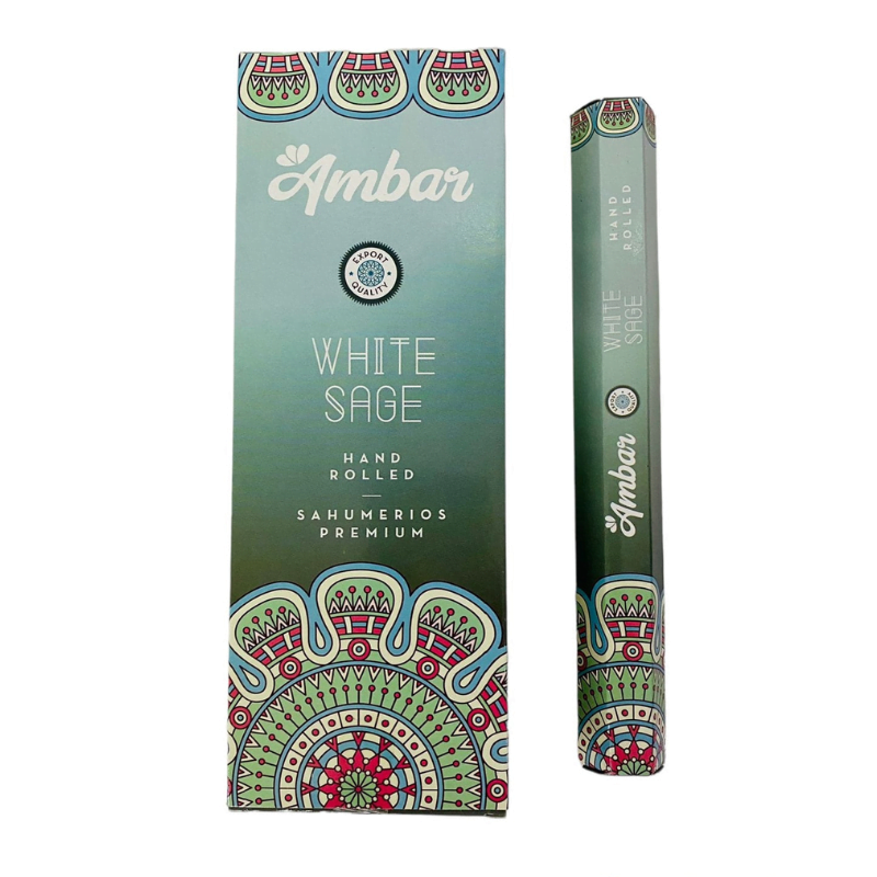 SAHUMERIO AMBAR WHITE SAGE X 20 UNI - Aromatessen Saphirus